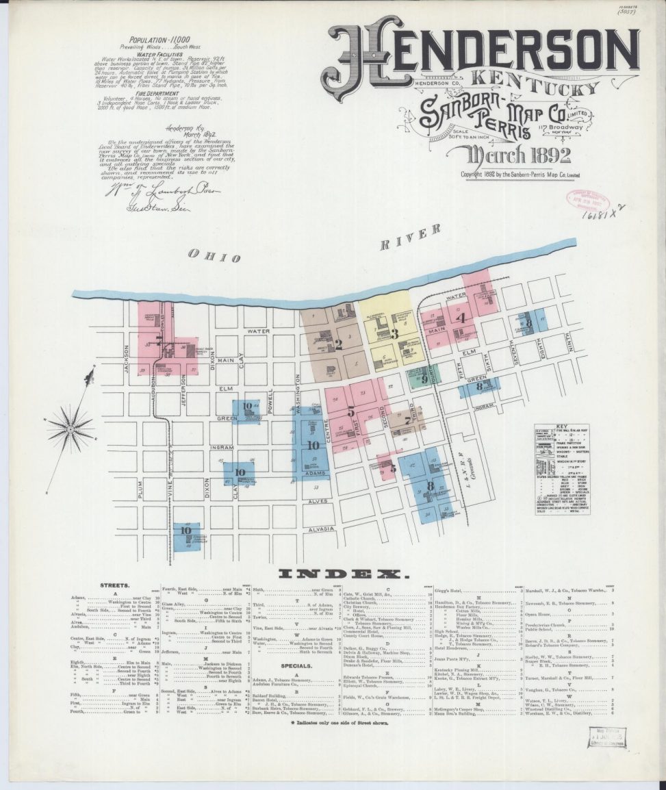 1892 Sanborn Fire Insurance Map – Historic Henderson