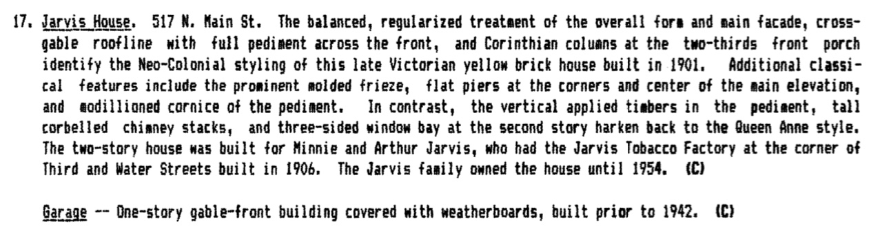 517 N Main / Jarvis House – Historic Henderson